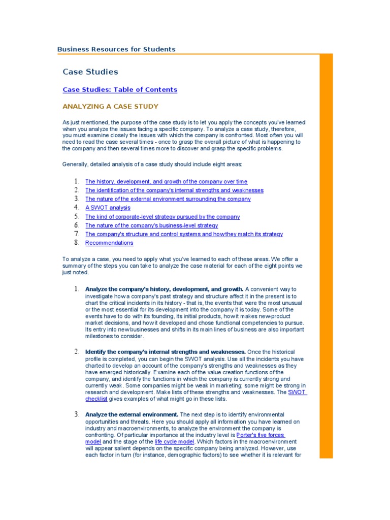 Case Study Guidelines | PDF | Strategic Management | Swot Analysis