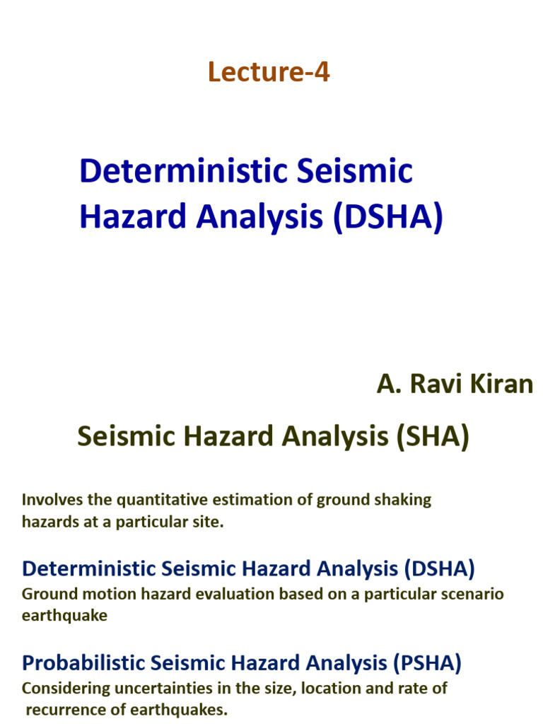 Deterministic Seismic Hazard Analysis Guide | PDF | Spectral Density ...