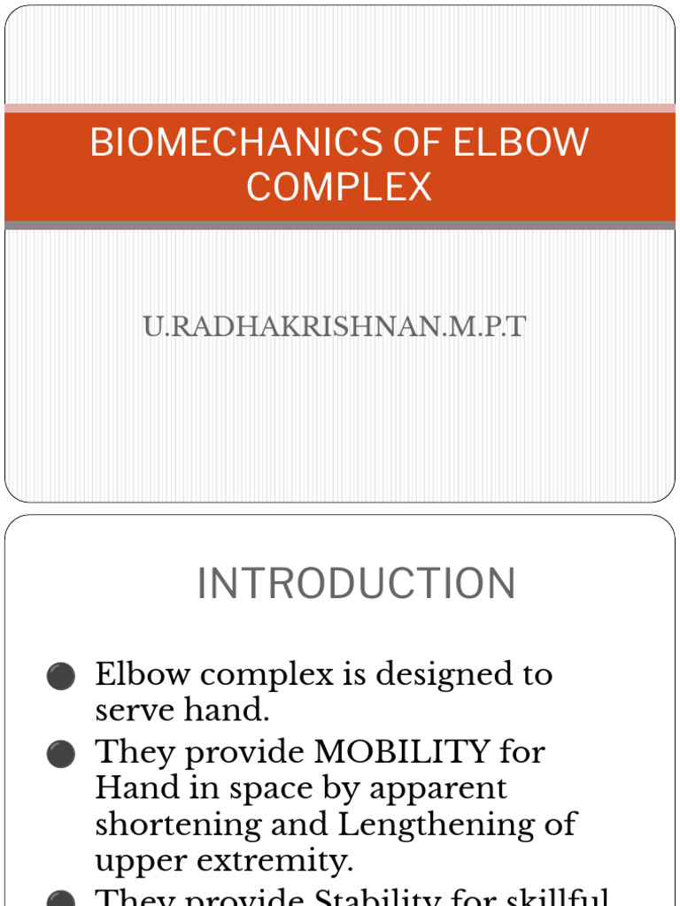 Biomechanics of Elbow Complex | PDF | Elbow | Anatomy