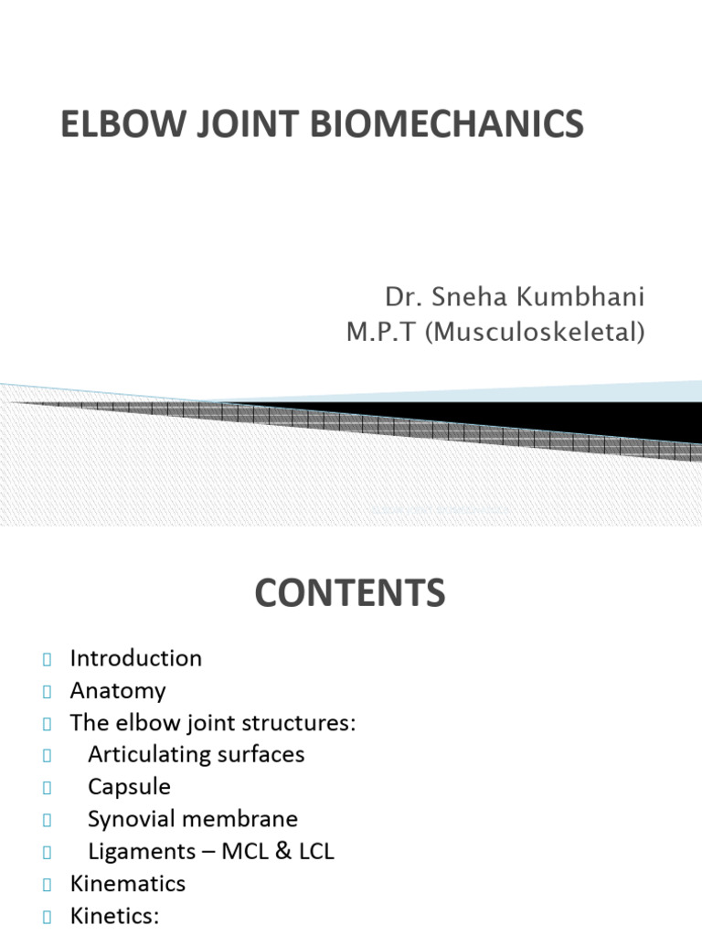 Elbow Joint Biomechanics | PDF | Elbow | Anatomical Terms Of Motion