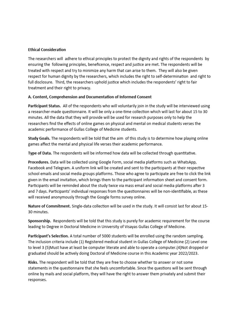 Ethical Consideration | PDF | Informed Consent | Social Media