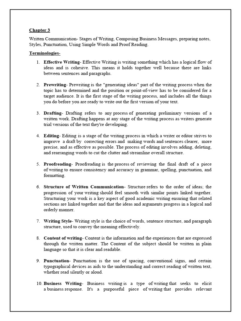 Unit 3 - Written Communication | PDF | Editing | Proofreading