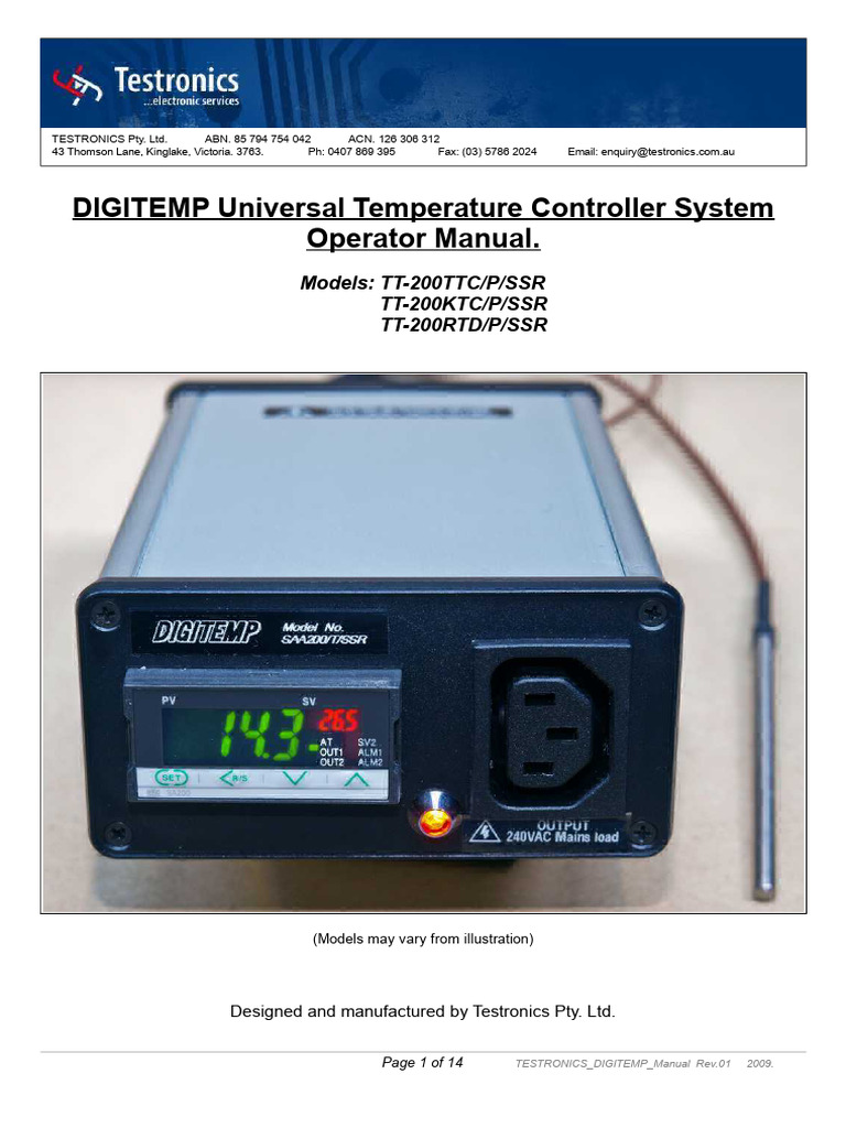 Digitemp Universal Temp Controller Manual 1 | PDF | Electrical ...