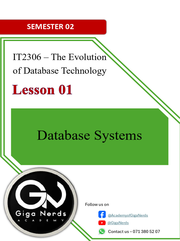 DB Lesson 1 Class Note | PDF | Databases | Computing DB Lesson 1 Class Note | PDF | Databases | Computing
