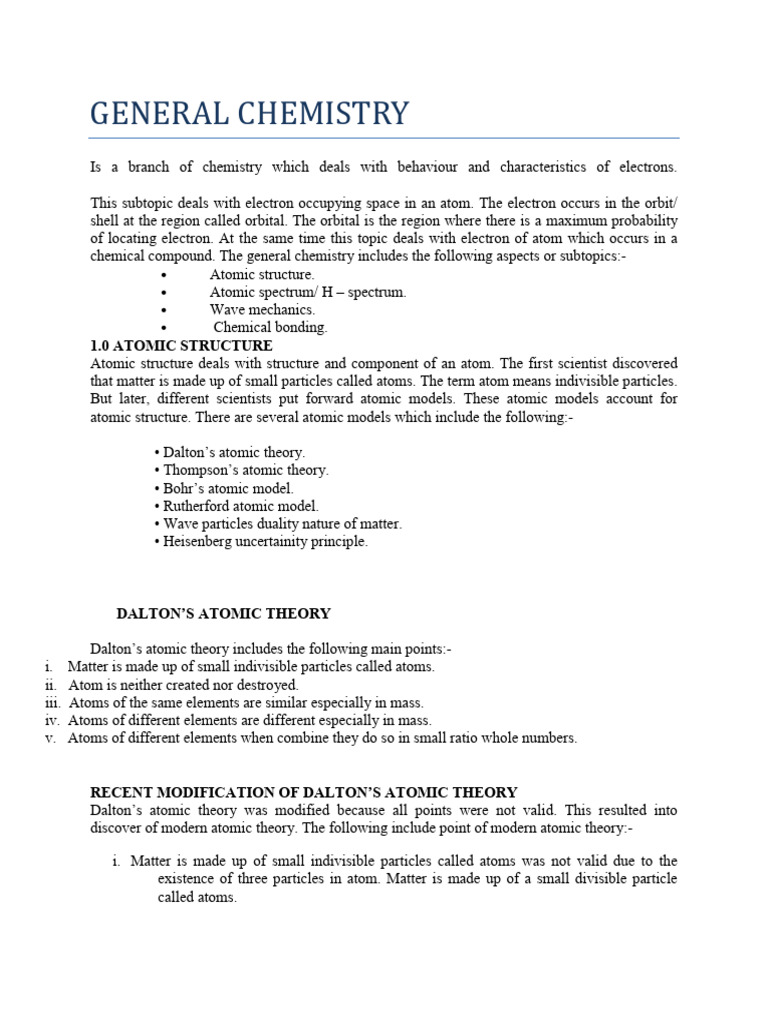 General Chemistry 2 1 | Download Free PDF | Atoms | Atomic Nucleus