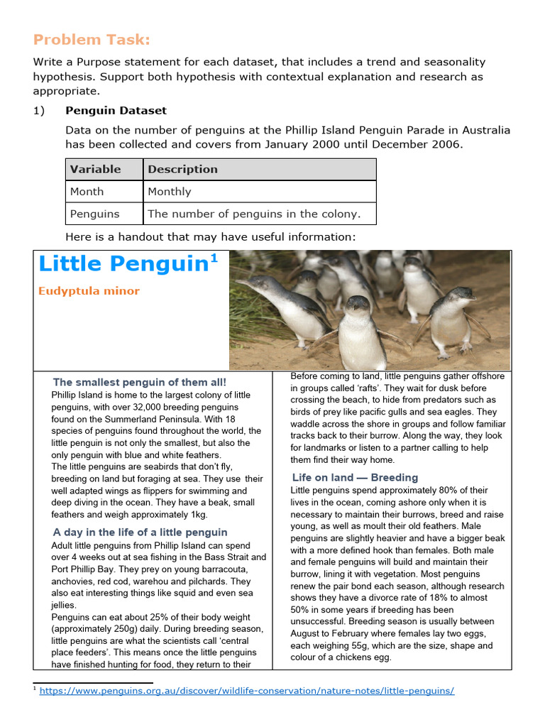 Problem and Hypothesis Task | PDF | Penguin | Birds
