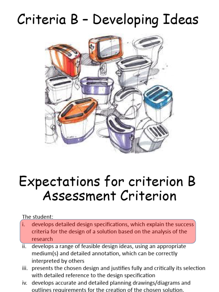 Criteria B - Strand 1 + 2 | PDF | Specification (Technical Standard) | Design