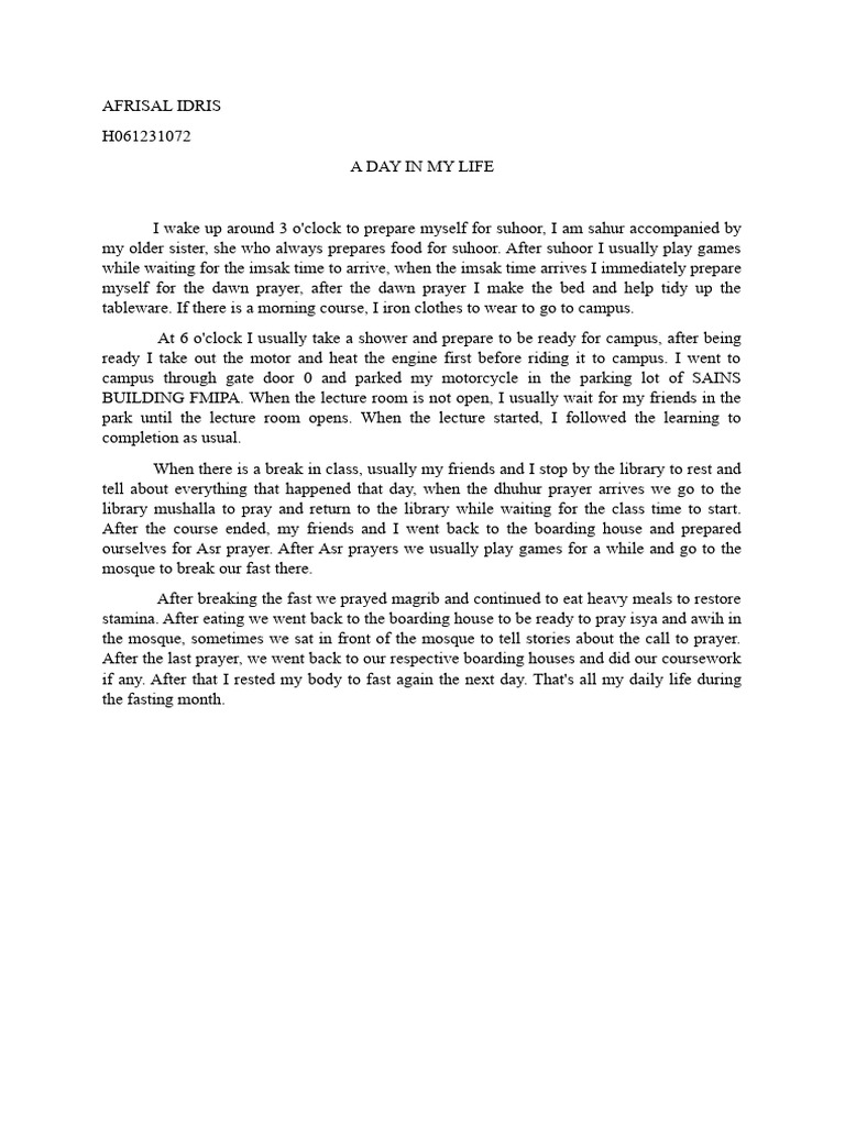 A Day in My Life | PDF