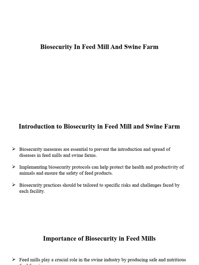 Biosecurity Strategies for Feed Mills and Farms | PDF | Vaccines | Pest ...