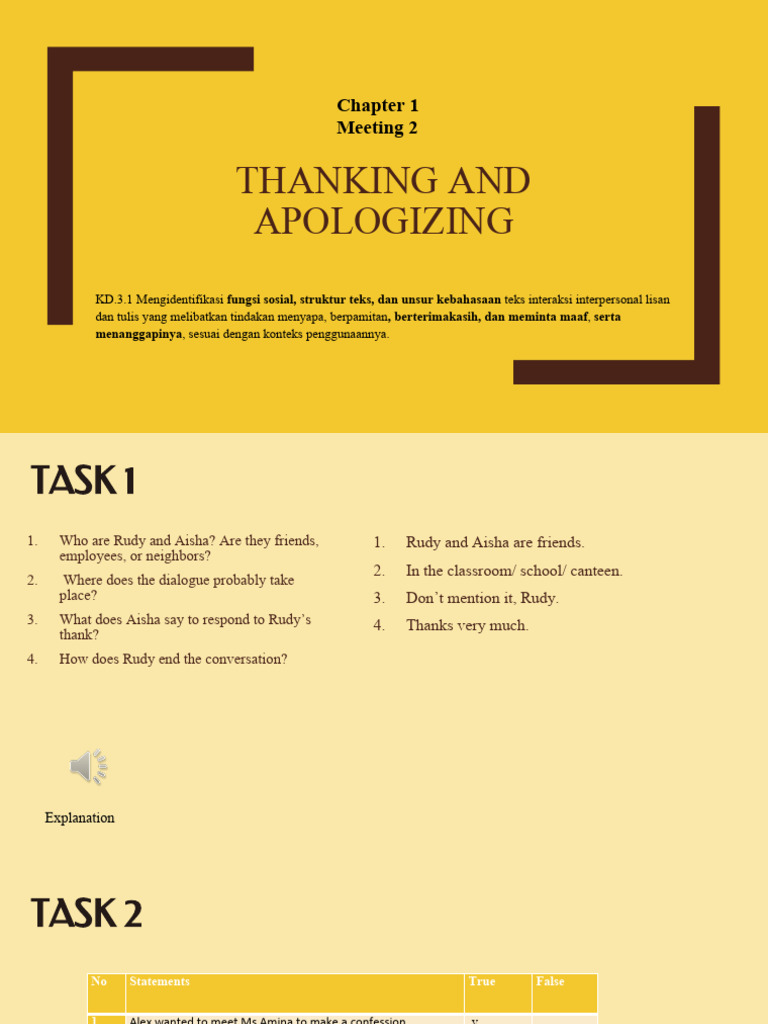 Thanking and Apologizing | PDF