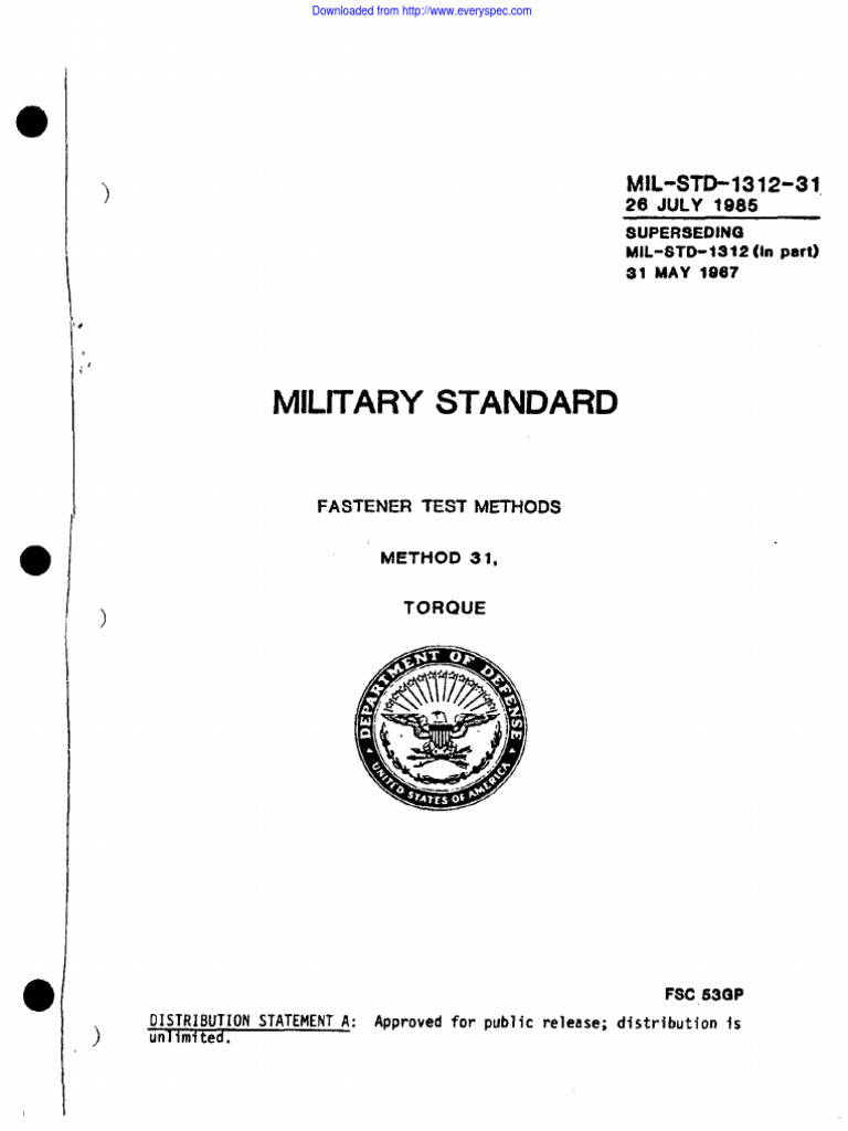 Mil STD 1312 31 | PDF | Mechanical Engineering