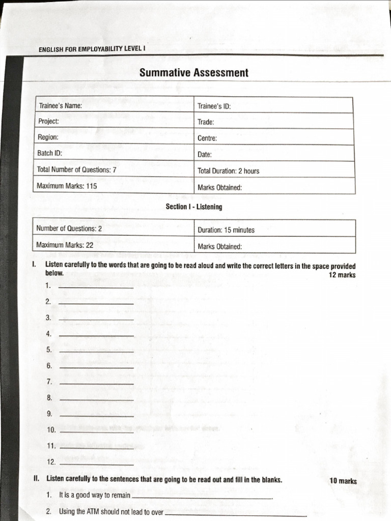 L1 - Final Test | PDF