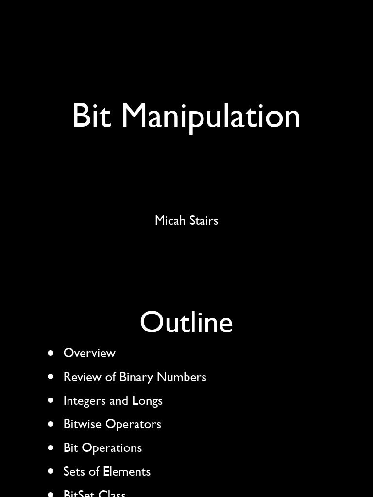 Bit Maniplation | PDF | Computer Programming | Arithmetic