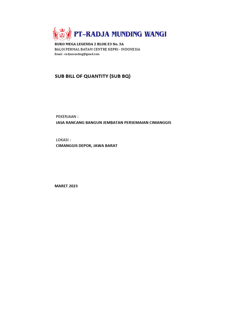 SPH RMW Jembatan Cimanggis 2Z25 | PDF