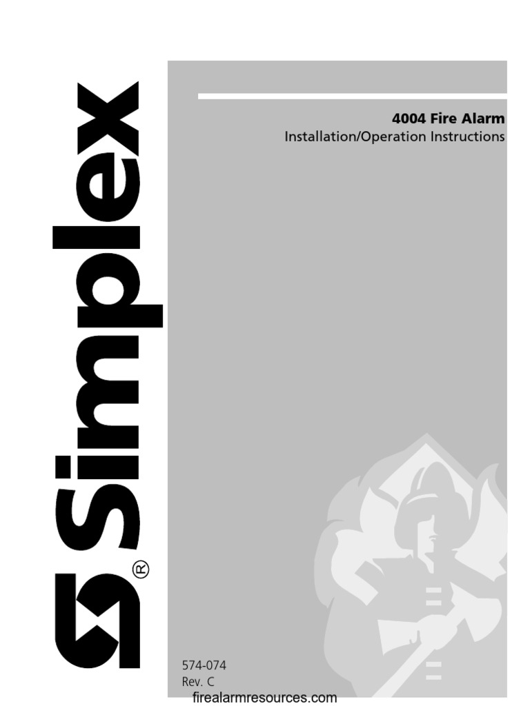 Simplex 4004 Fire Alarm Installation Operation Instructions | PDF ...
