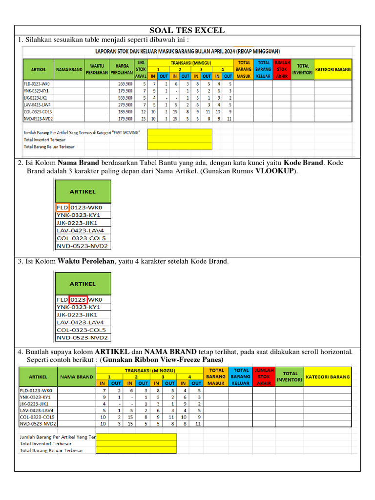 Soal Tes Excel | PDF | Komputer