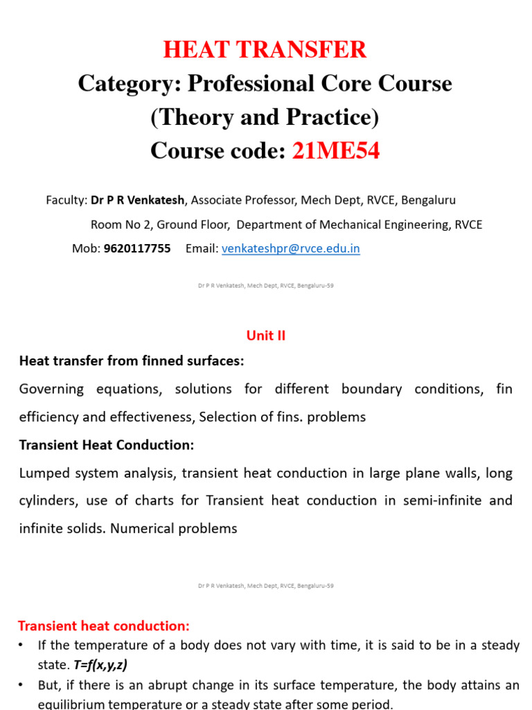 HT Unit II Ch II Transient Heat Conduction-1 | PDF | Thermal Conduction ...