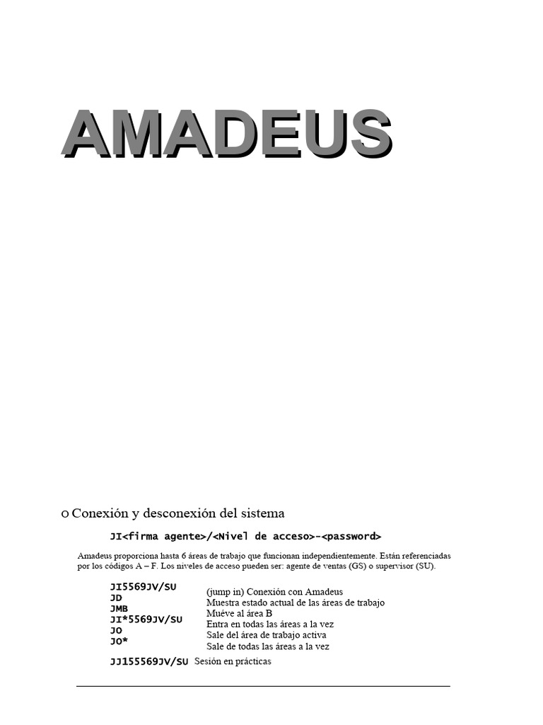 Manual de Comandos Amadeus | PDF | Empresas | Tecnología bancaria