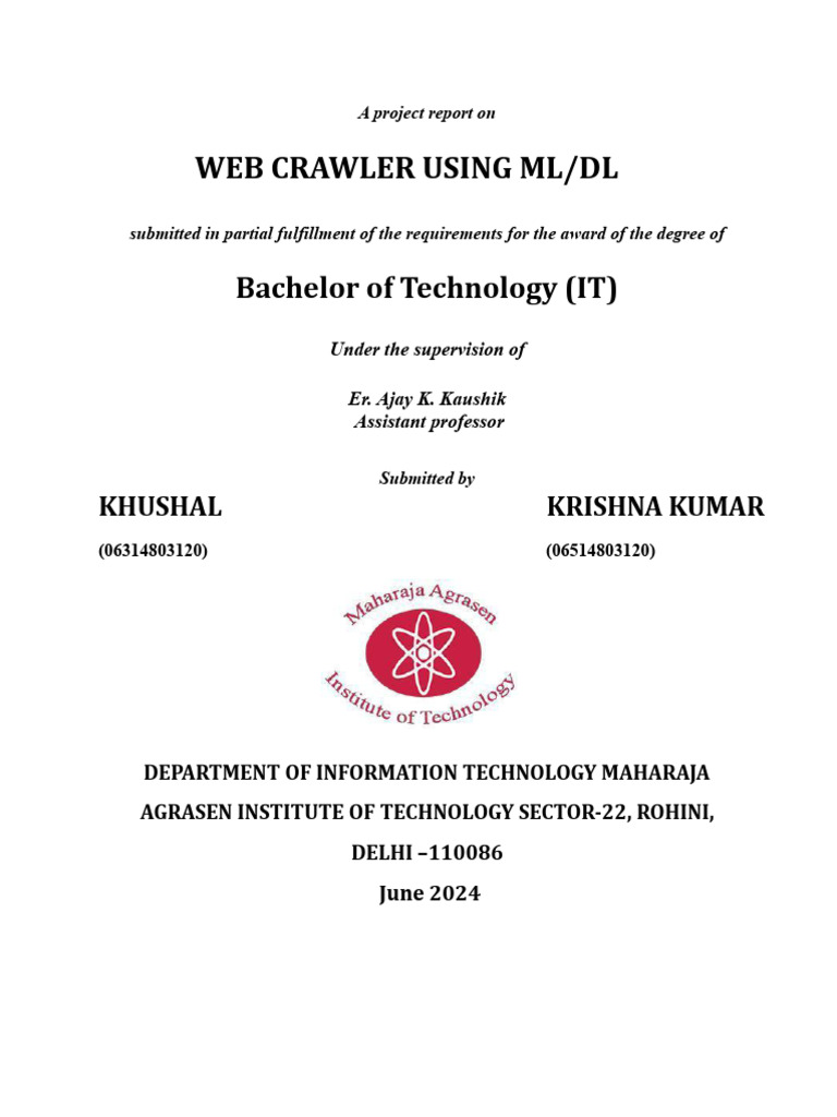 Web Crawler Using ML DL | PDF | World Wide Web | Internet & Web