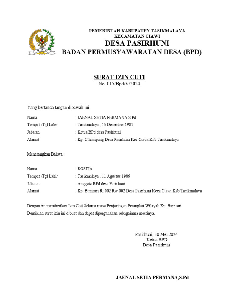 SURAT IZIN BPD | PDF
