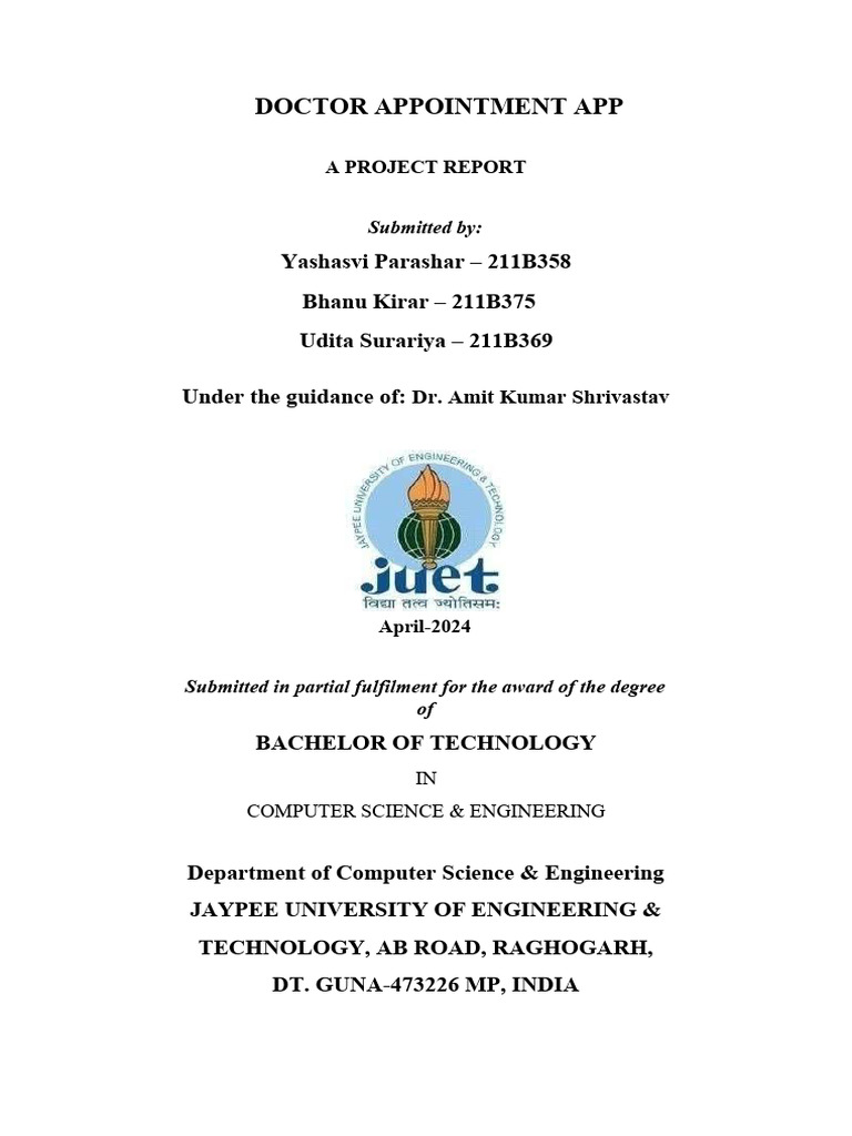 Doctor Appointment App | PDF | Mobile App | Cloud Computing