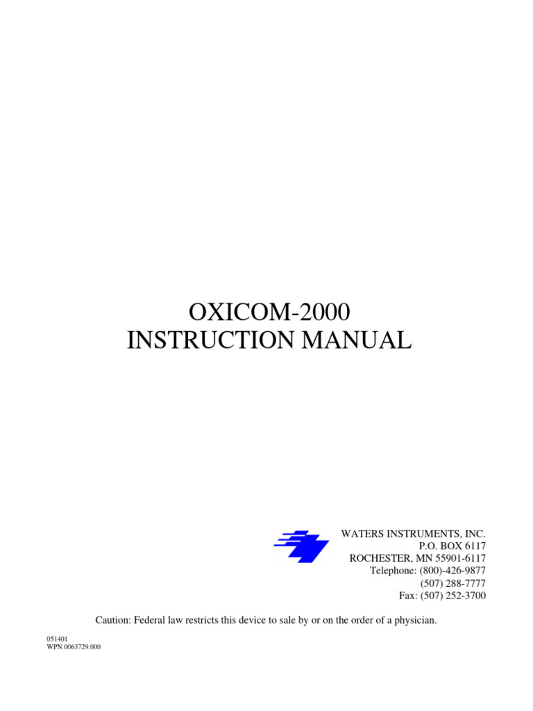 Oxicom2000 MU | PDF | Blood
