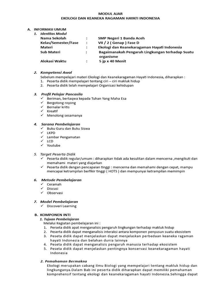 MODUL AJAR Untuk Observasi PMM PDF | PDF | Karier & Perkembangan