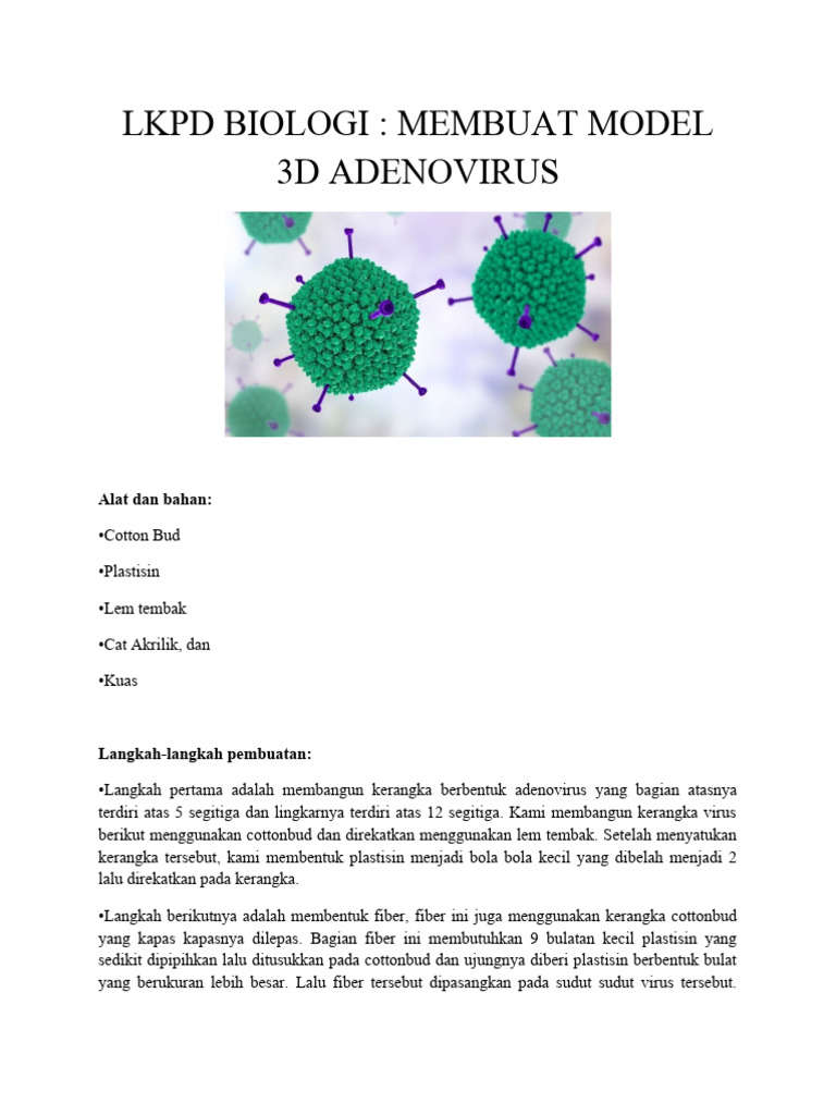 Model 3D dan Pencegahan Adenovirus | PDF