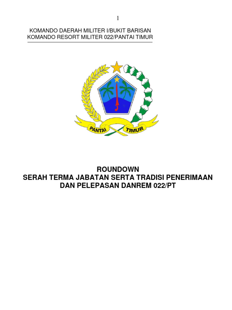 Roundown Rangkaian Serah Terima Jabatan Danrem 022 Terbaru-2 | PDF