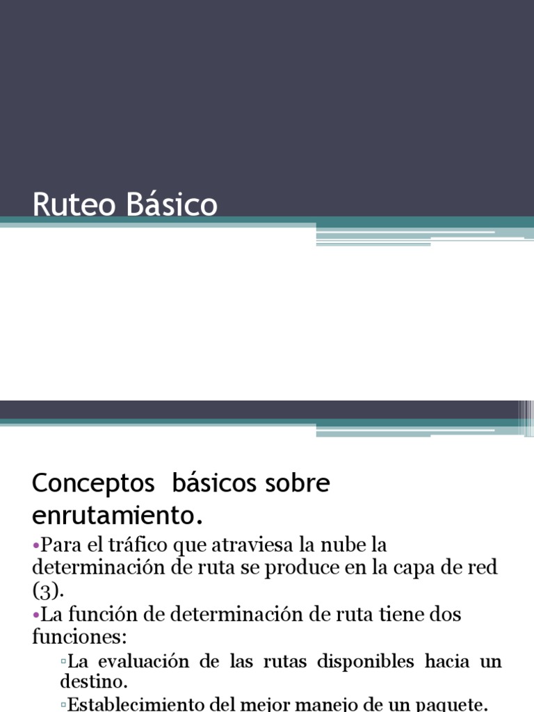 Ruteo Basico | PDF | Enrutador (Computación) | Enrutamiento