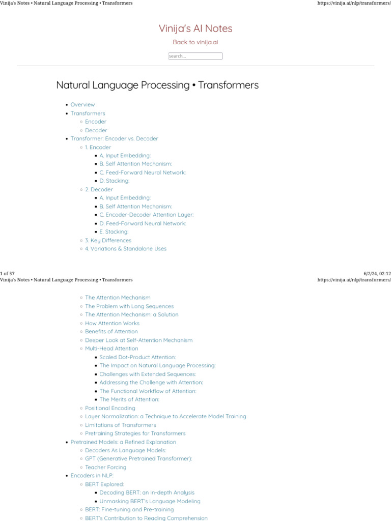 Vinija's Notes - Natural Language Processing - Transformers | PDF ...