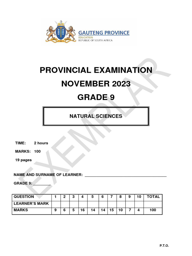 Grade 9 Natural Science Exam Paper 2023 | PDF | Force | Magnetic Field