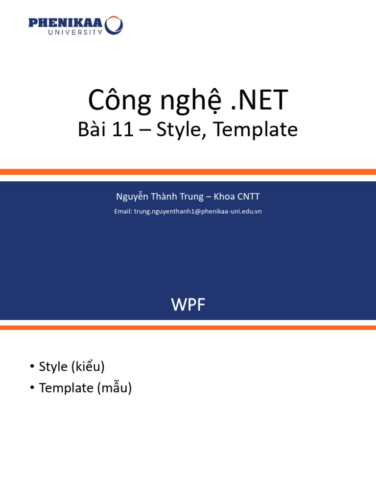 w11_dotNET - Style, Template | PDF