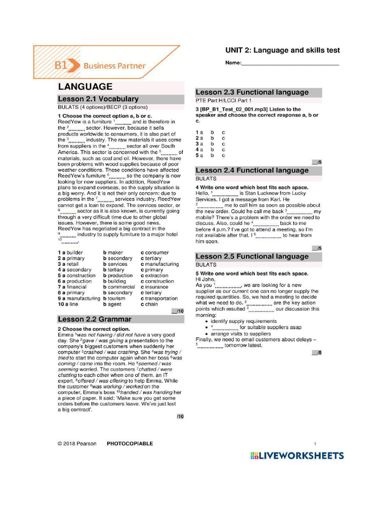 Unit2 Test Business Partner b1 | PDF