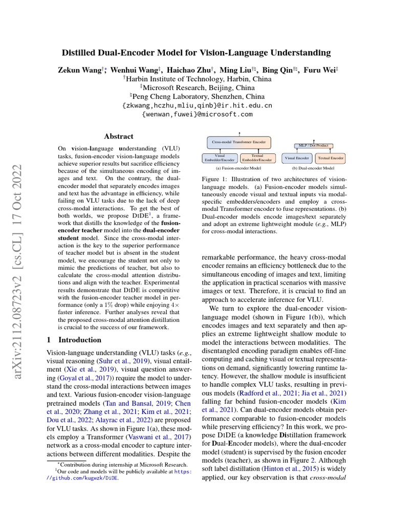 Distilled Dual-Encoder Model For Vision-Language Understanding ...