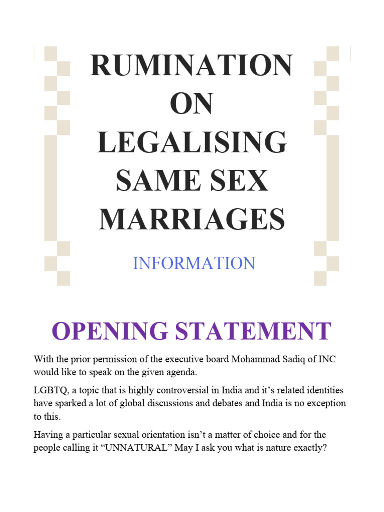Mun File 2 0 Pdf Homosexuality Same Sex Marriage