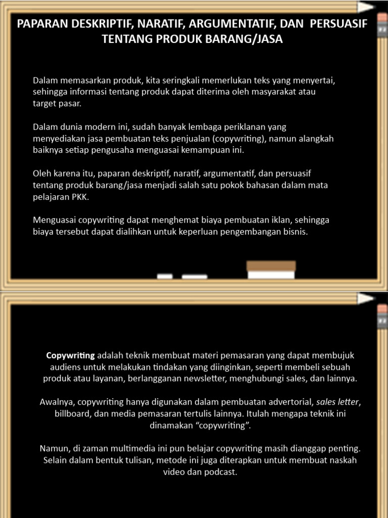 Paparan Deskriptif Naratif Argumentatif Persuasif Produk Jasa | PDF