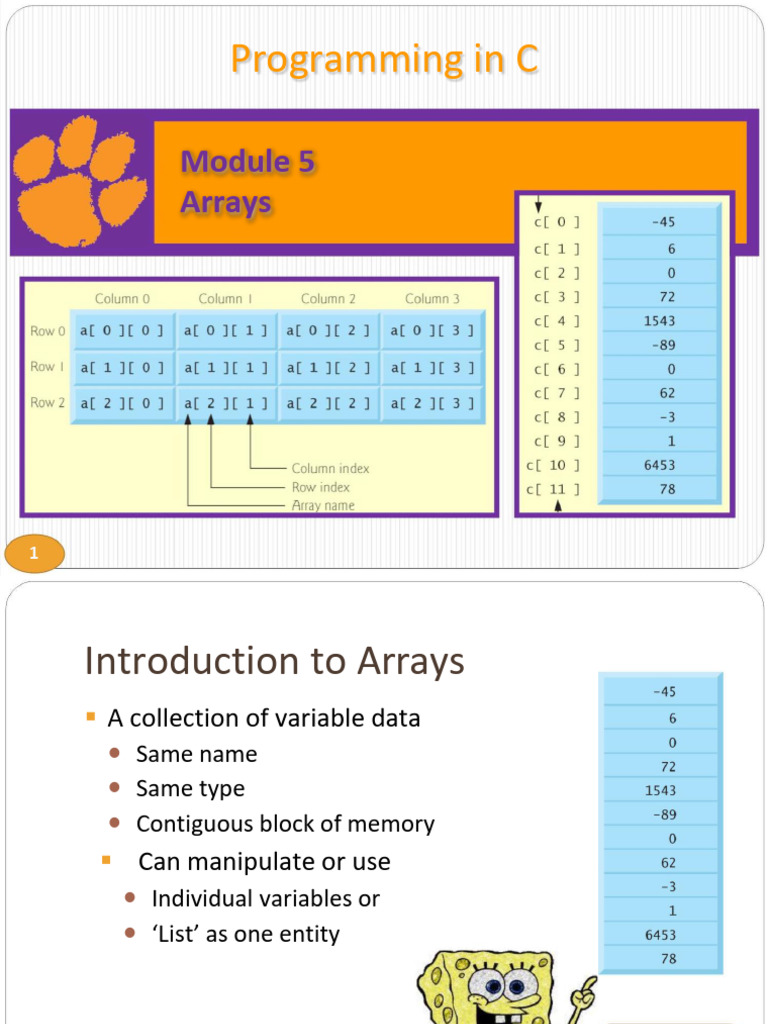 M5 Arrays | PDF | Variable (Computer Science) | C (Programming Language)