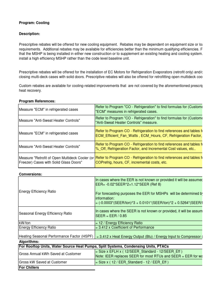 Cooling-Efficiency-Deemed-Savings | PDF | Air Conditioning | Continuum Mechanics
