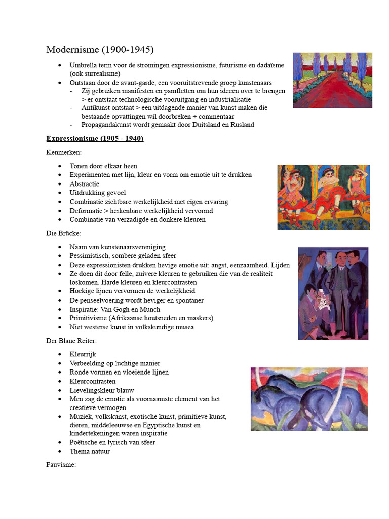 Kunstgeschiedenis Modernisme | PDF
