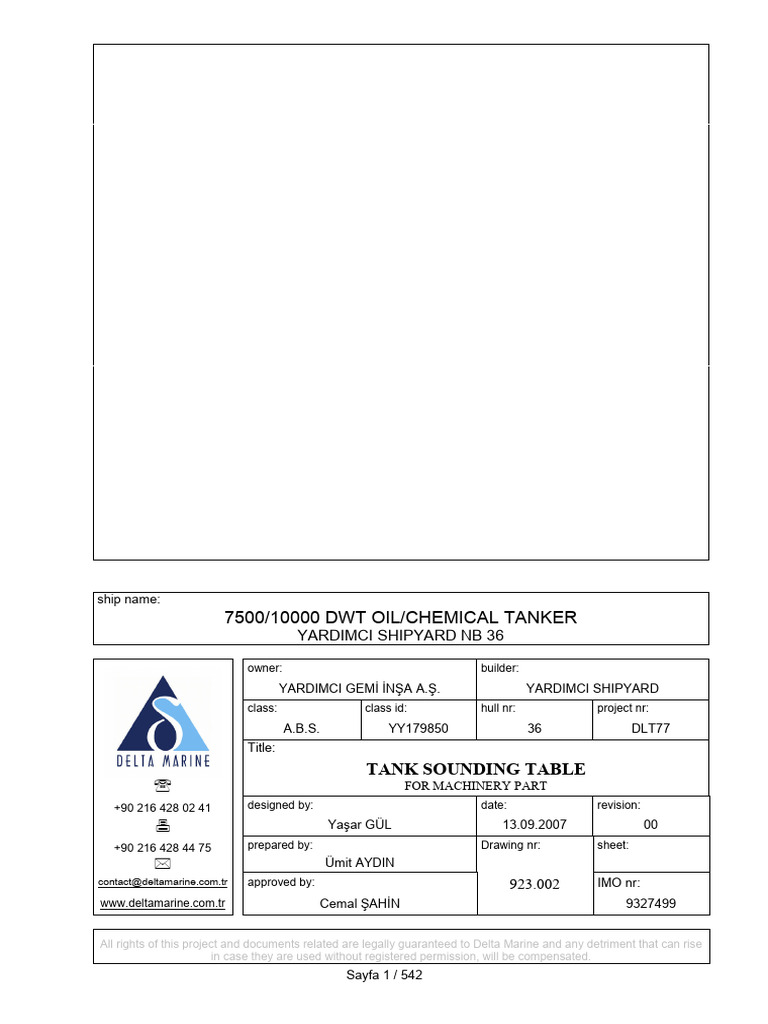 Makine Sounding Table | PDF | Oil Tanker | Ships