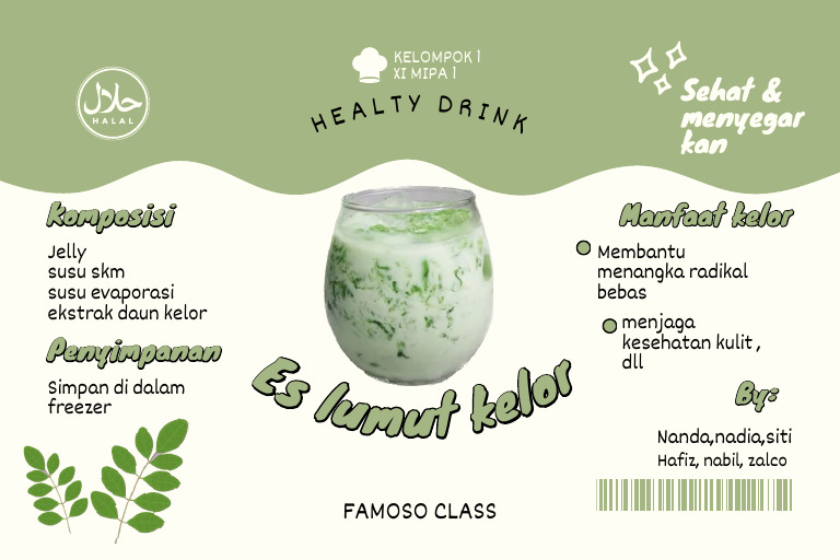 Label Kemasan Hijau & Krem Tahu Bakso | PDF