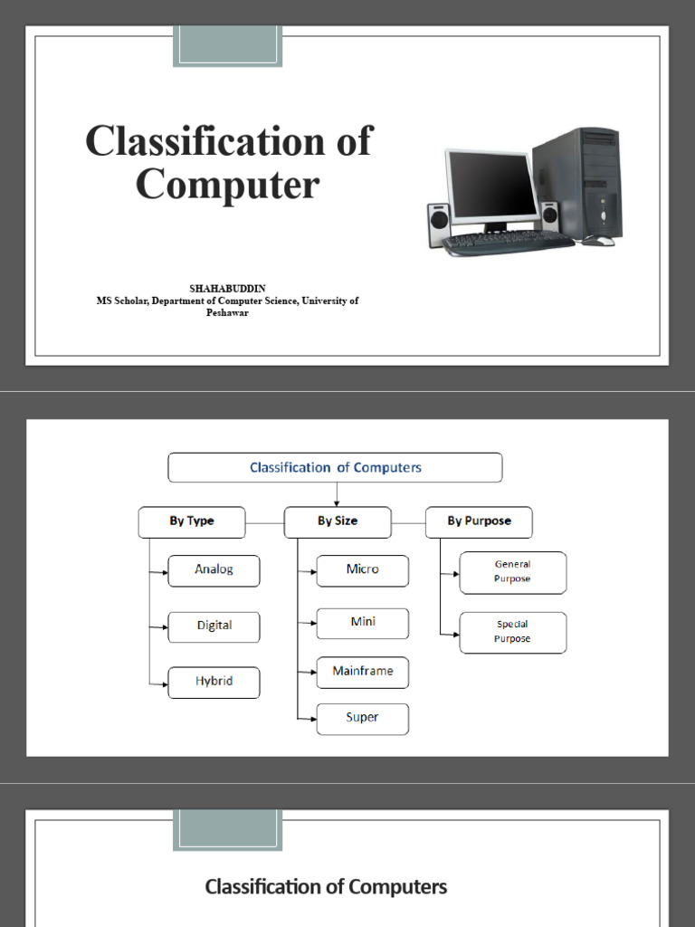 Classification of Computer | PDF | Microcomputers | Mainframe Computer Classification of Computer | PDF | Microcomputers | Mainframe Computer