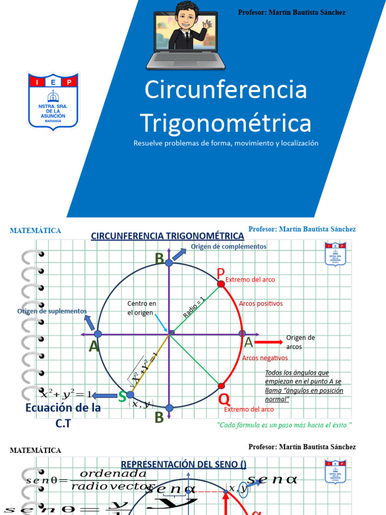 Circunferencia Trigonométrica: Resuelve Problemas de Forma, Movimiento y Localización | PDF ...