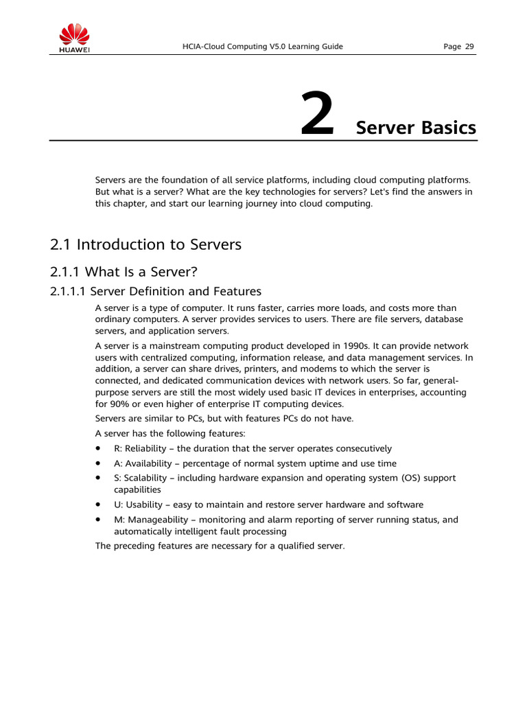 HCIA-Cloud Computing-Chapter2 | PDF | Server (Computing) | Computer Data Storage