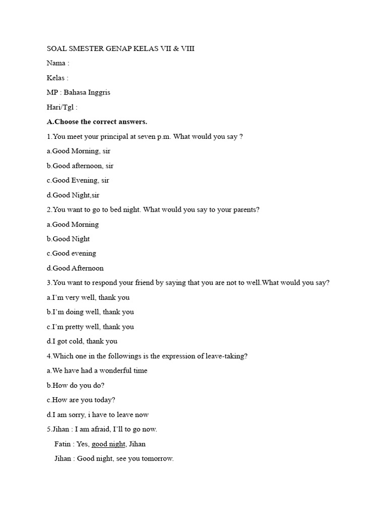 A.Choose The Correct Answers | PDF