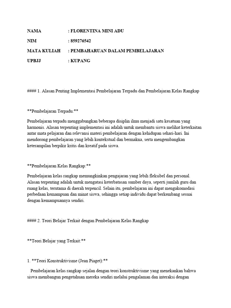 Tugas 3 Pembaharuan Dalam Pembelajaran | PDF