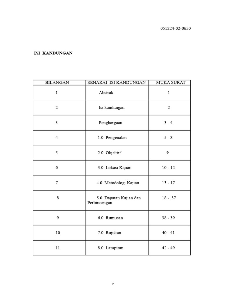 Isi Kandungan KK Pam 2 | PDF