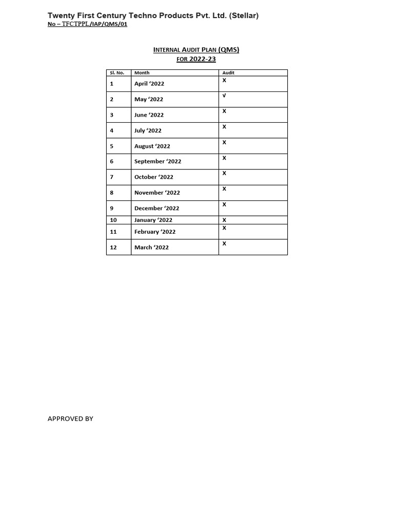 Audit Plan - Qms | PDF