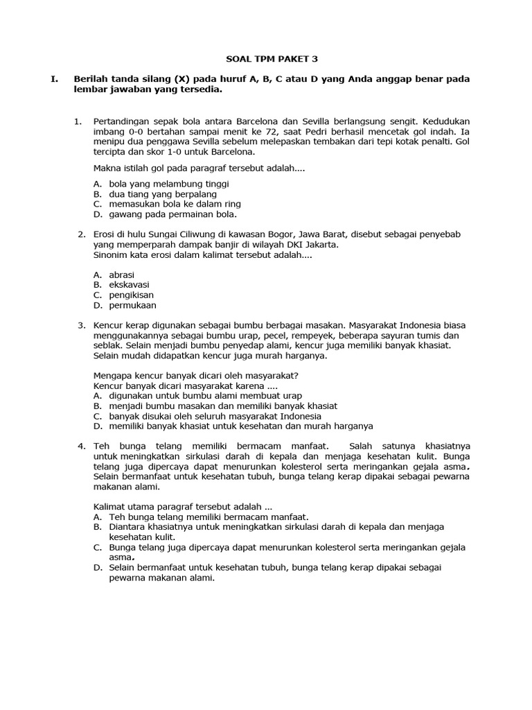 Soal Latihan Pelajaran Sekolah | PDF | Perjalanan | Seni & Disiplin Bahasa